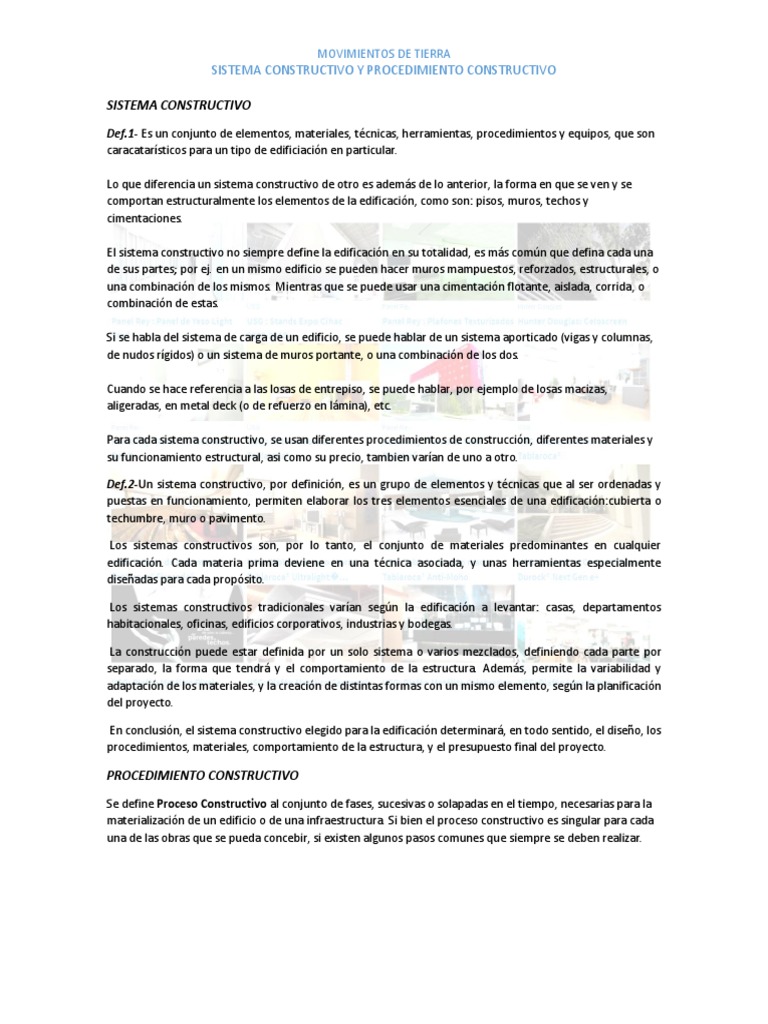 Sistemas y Procedimientos Constructivos | PDF | Fundación (Ingeniería ...