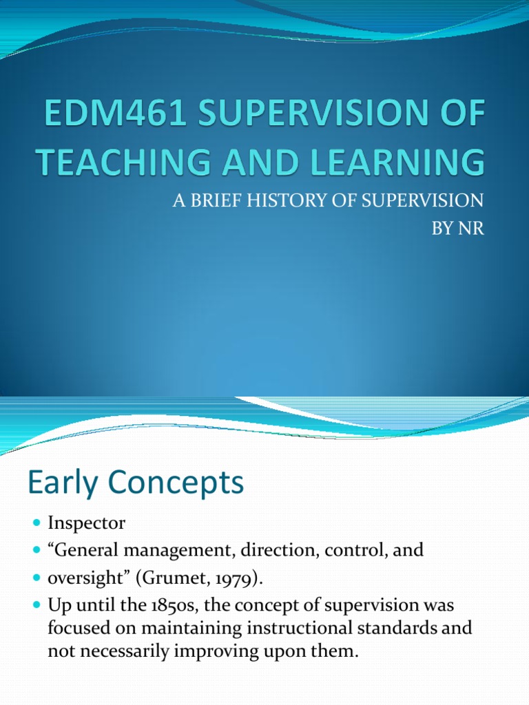 Brief History of Supervision | PDF | John Dewey | Teachers