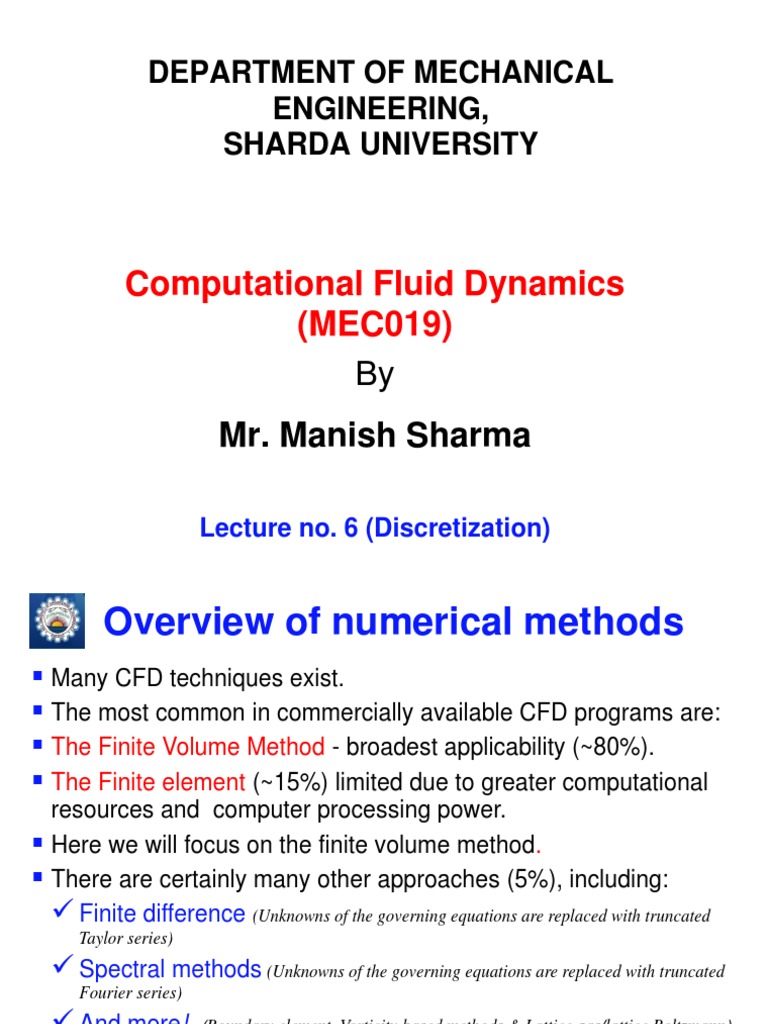 Lecture5&6 CFD Course Discretization-21Sept2001 | PDF | Computational Fluid Dynamics | Finite ...