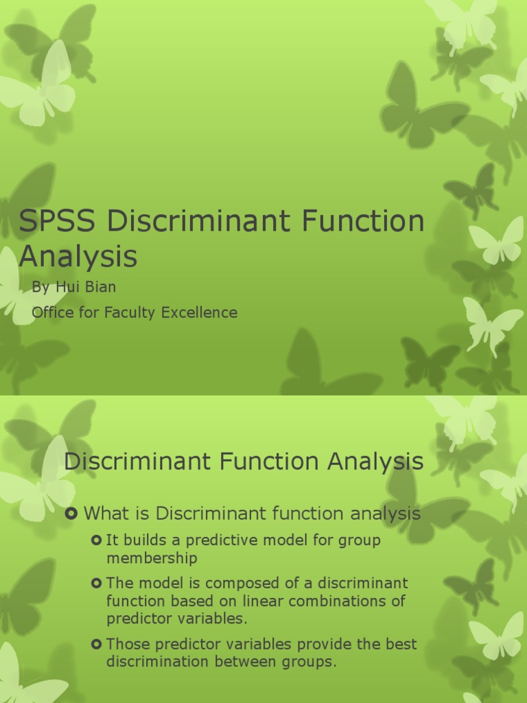 SPSS Discriminant Function Analysis PDF | PDF | Correlation And ... SPSS Discriminant Function Analysis PDF | PDF | Correlation And ...