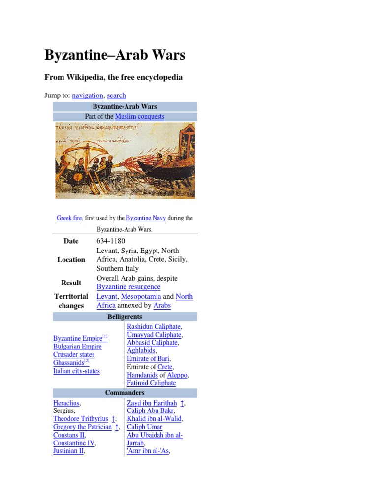 Byzantine-Arab Wars Overview | PDF | Byzantine Empire | Crusades