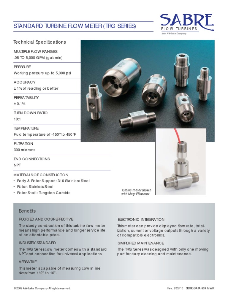 AW SABRE TRG Datasheet PDF | PDF | Metre | Turbine