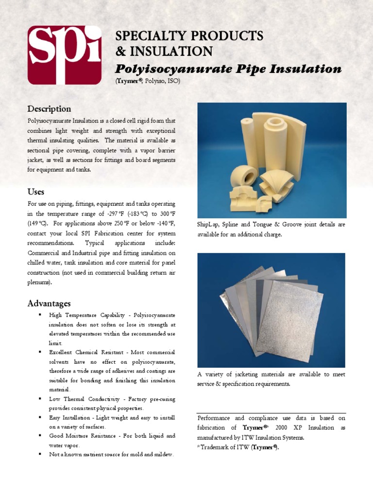 Polyisocyanurate Insulation | Thermal Insulation | Pipe (Fluid Conveyance)