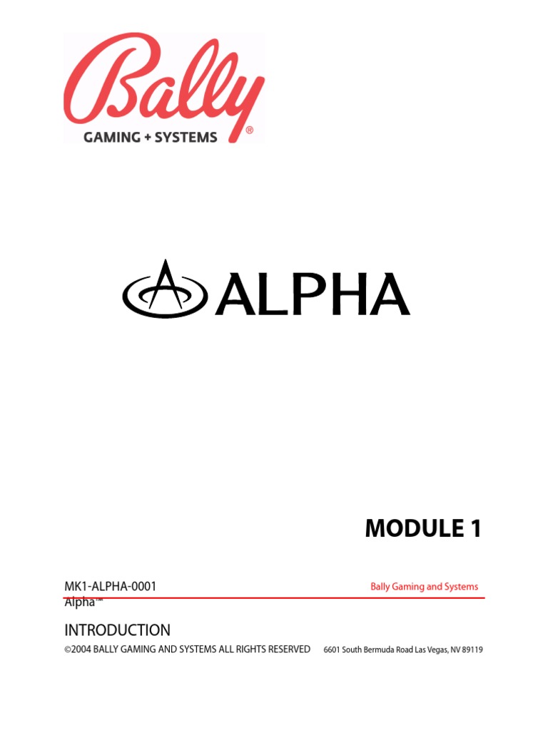 Bally MK1 ALPHA 0001 Introduction | PDF
