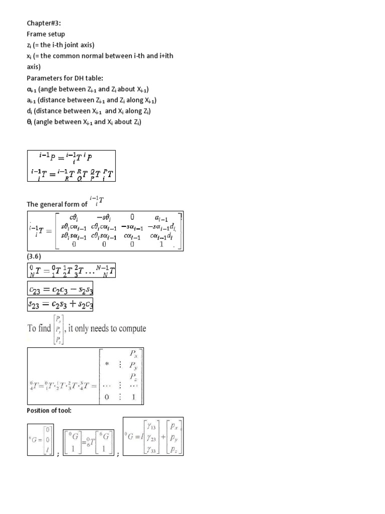 DH Parameters and Frame Transformations | PDF | Teaching Methods ...