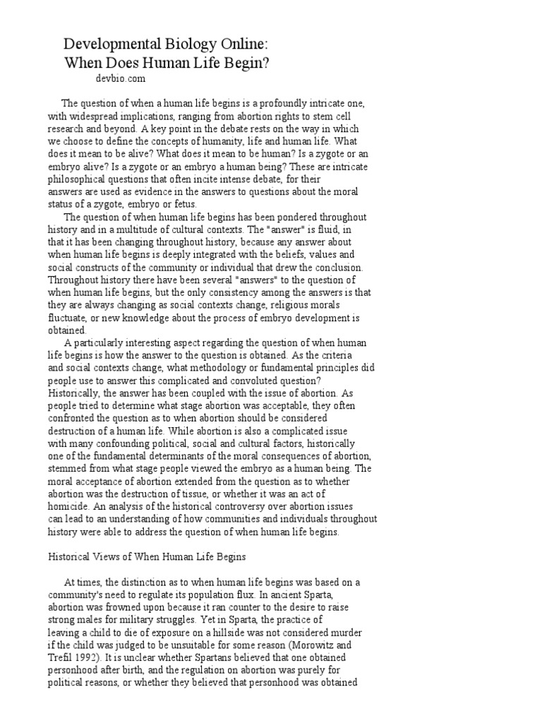 When Does Human Life Begin PDF | PDF | Abortion | Electroencephalography