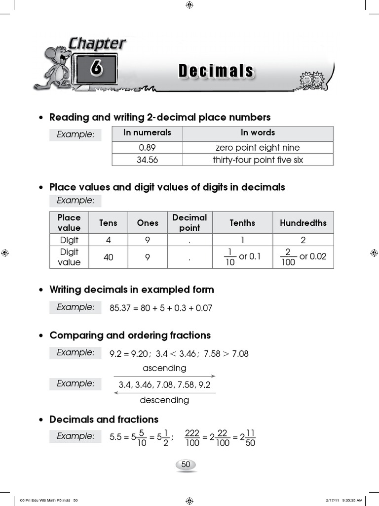 06 Pri WB Math P5 PDF | PDF | Decimal | Fraction (Mathematics)