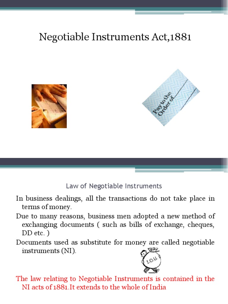Law of Negotiable Instruments | Download Free PDF | Negotiable ...