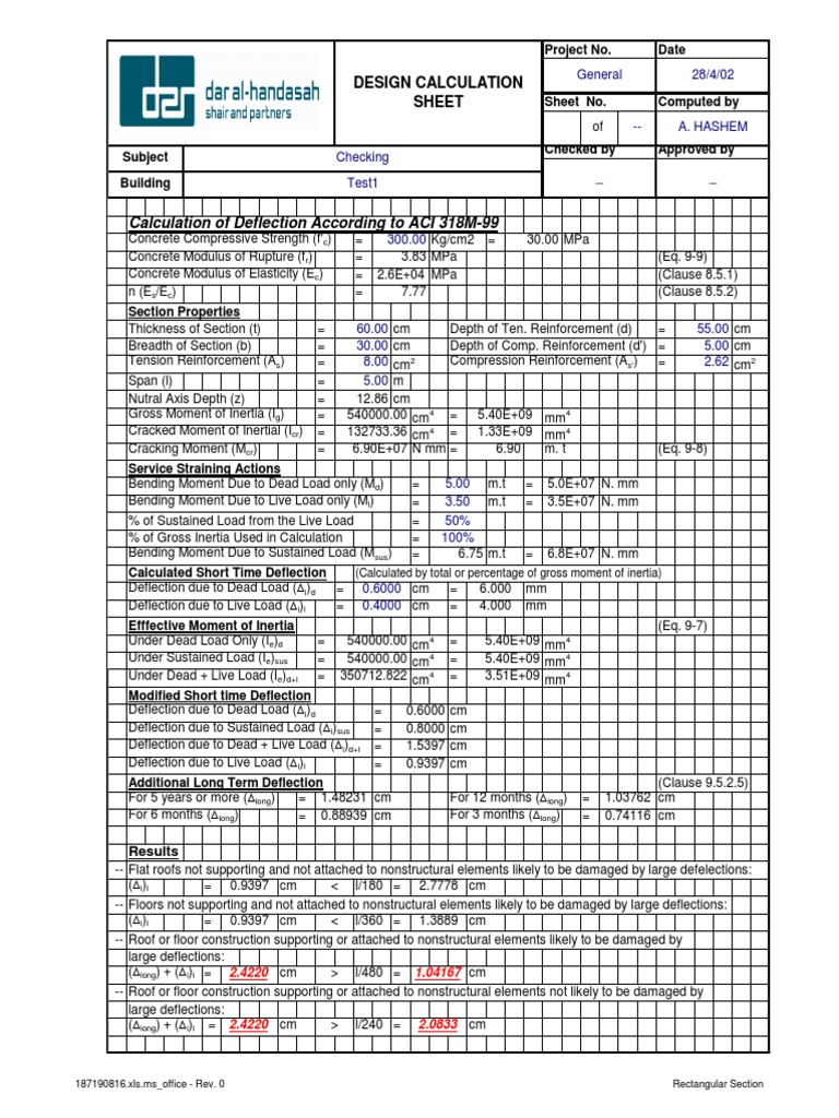 ACI Deflection | PDF | Bending | Strength Of Materials