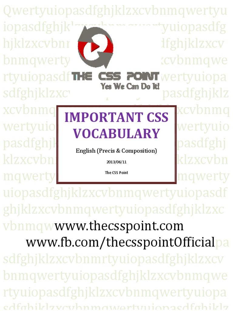 Important CSS Vocabulary PDF | PDF