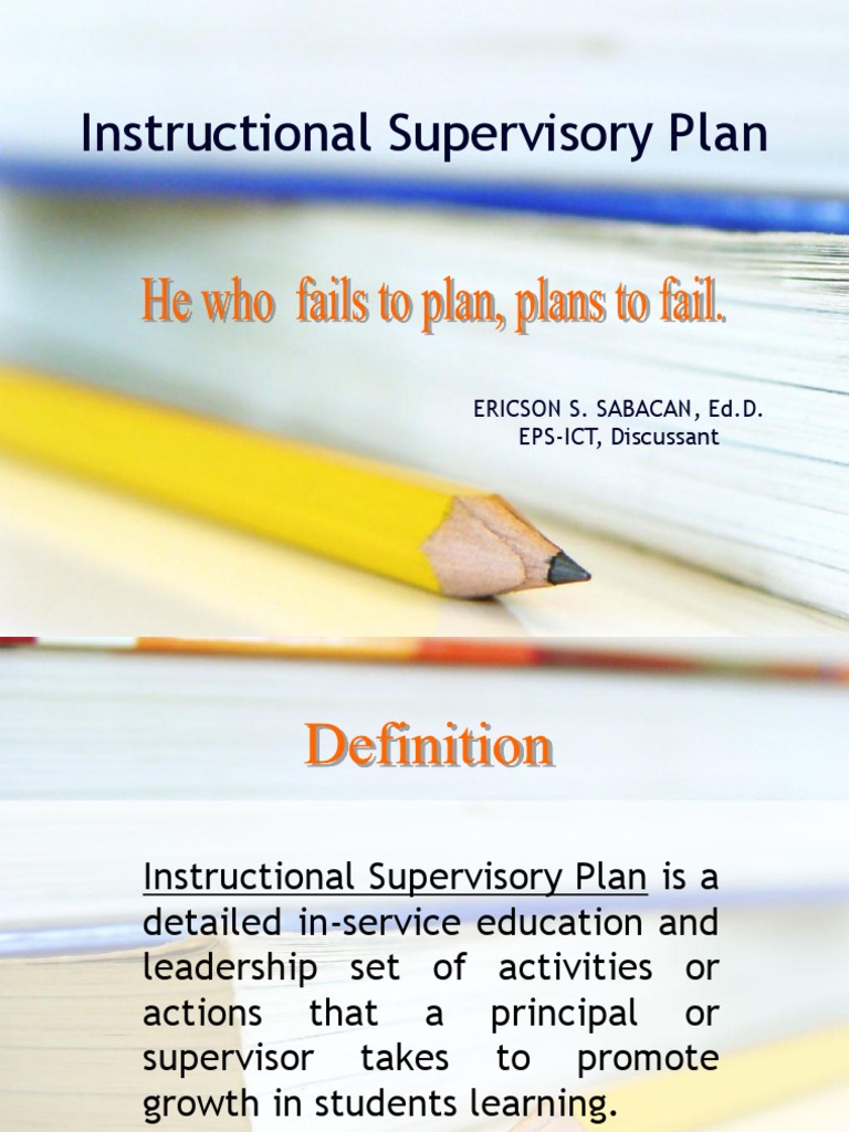 Instructional Supervisory Plan - Ericson Sabacan | PDF | Differentiated Instruction | Teachers