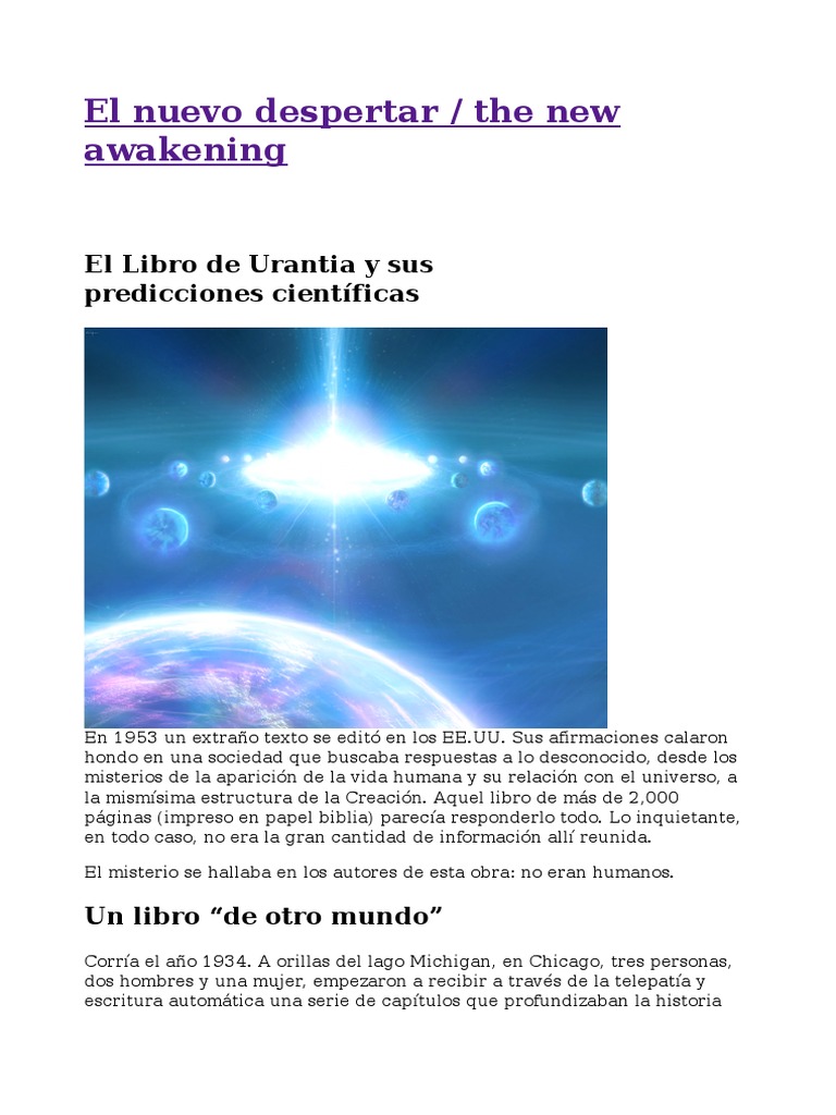 El Libro de Urantia y Sus Predicciones Cientc3adficas | Universo ...