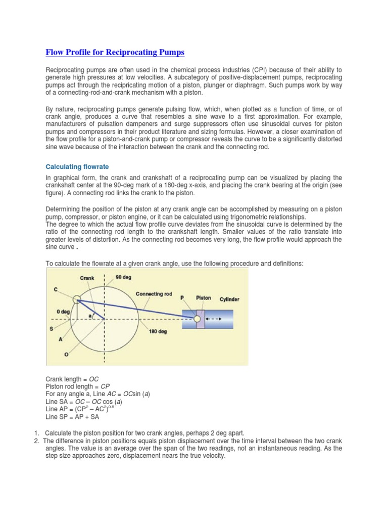 Flow Profile For Reciprocating Pumps | PDF | Flow Measurement | Pump