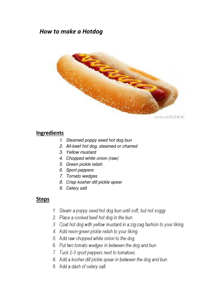 How To Make A Hotdog | PDF