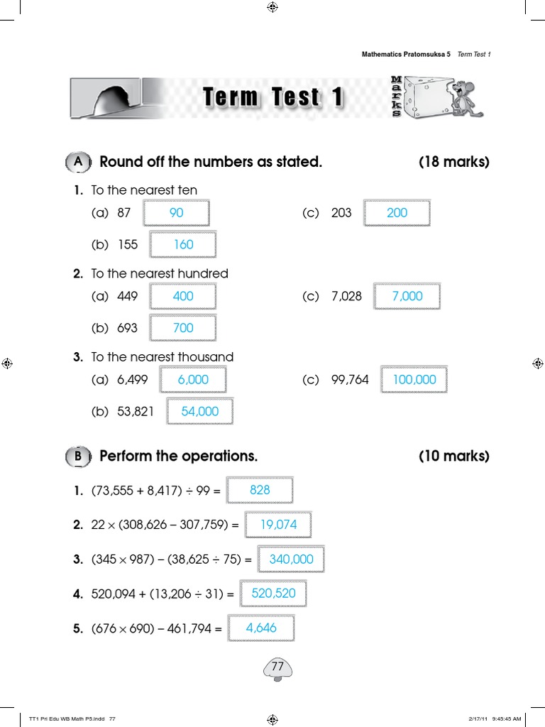 T1 Pri WB Math P5 PDF | PDF | Fraction (Mathematics) | Division ...