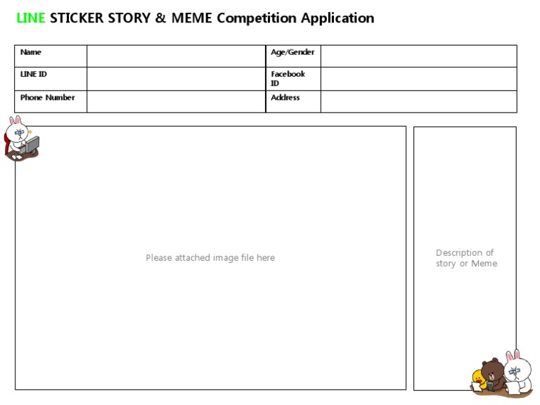 LINE Sticker & Meme Competition Entry | PDF