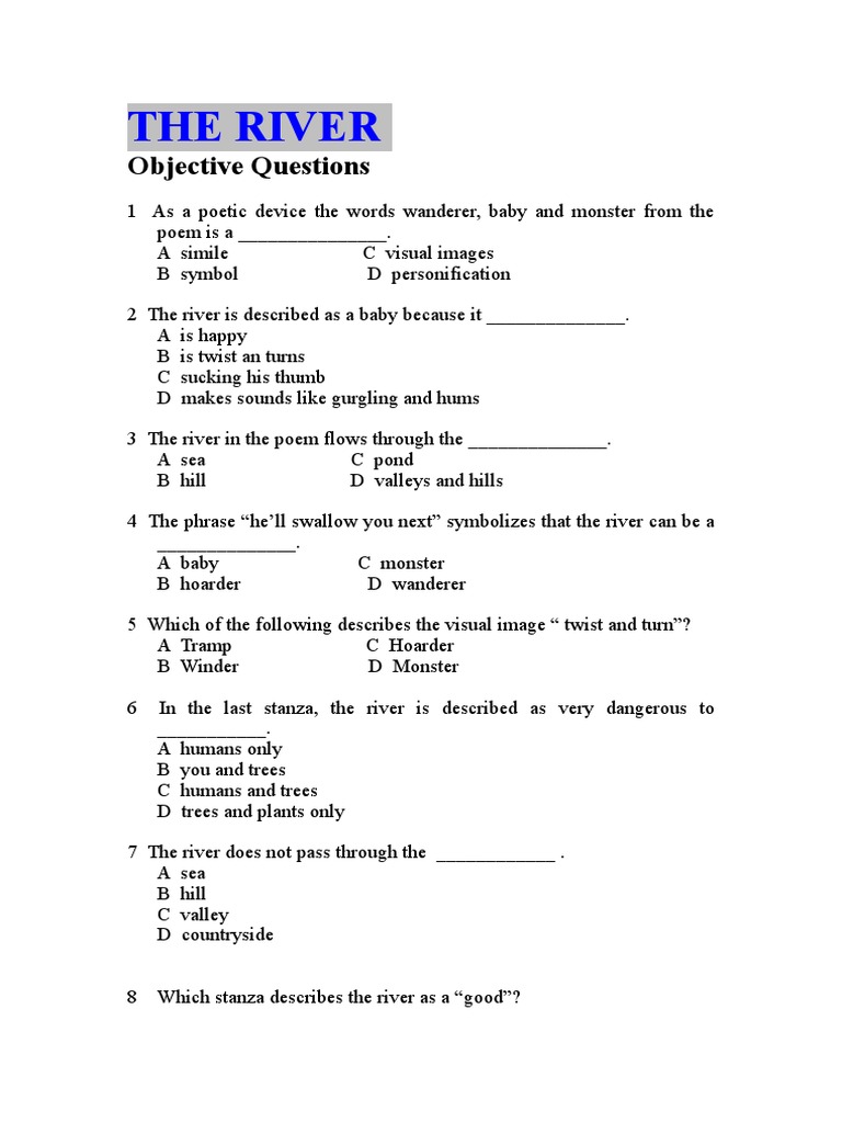 01 - The River | PDF | Poetry