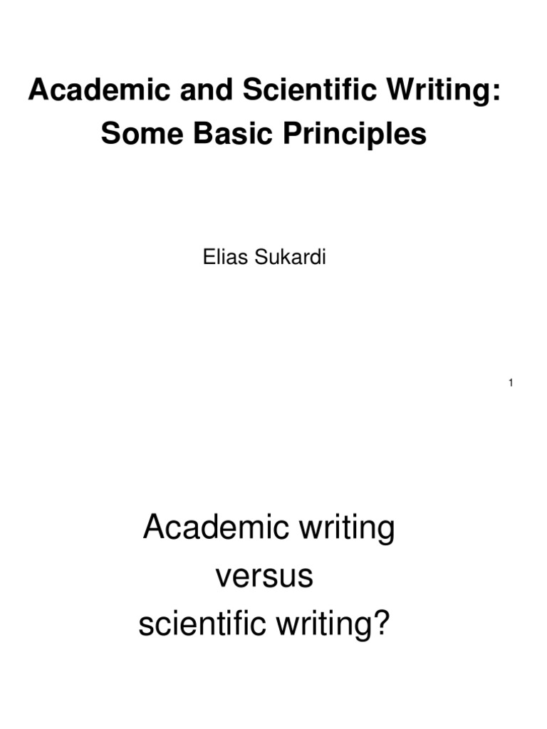 Principles of Academic and Scientific Writing | PDF