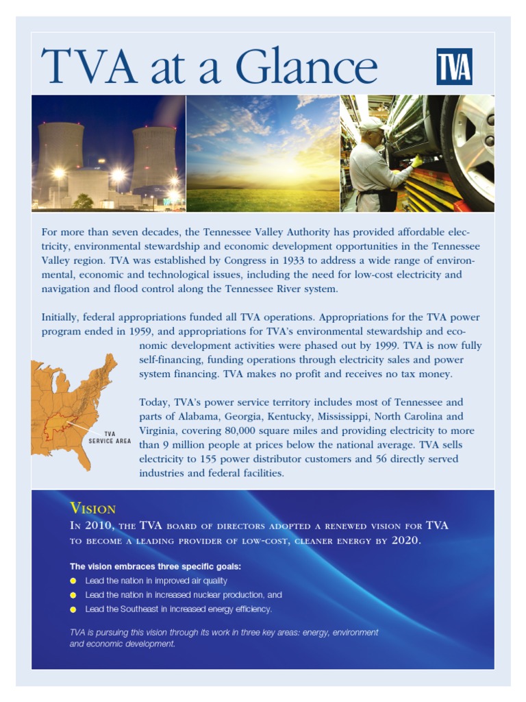 TVA Service Area and Vision | PDF | Tennessee Valley Authority | Power ...
