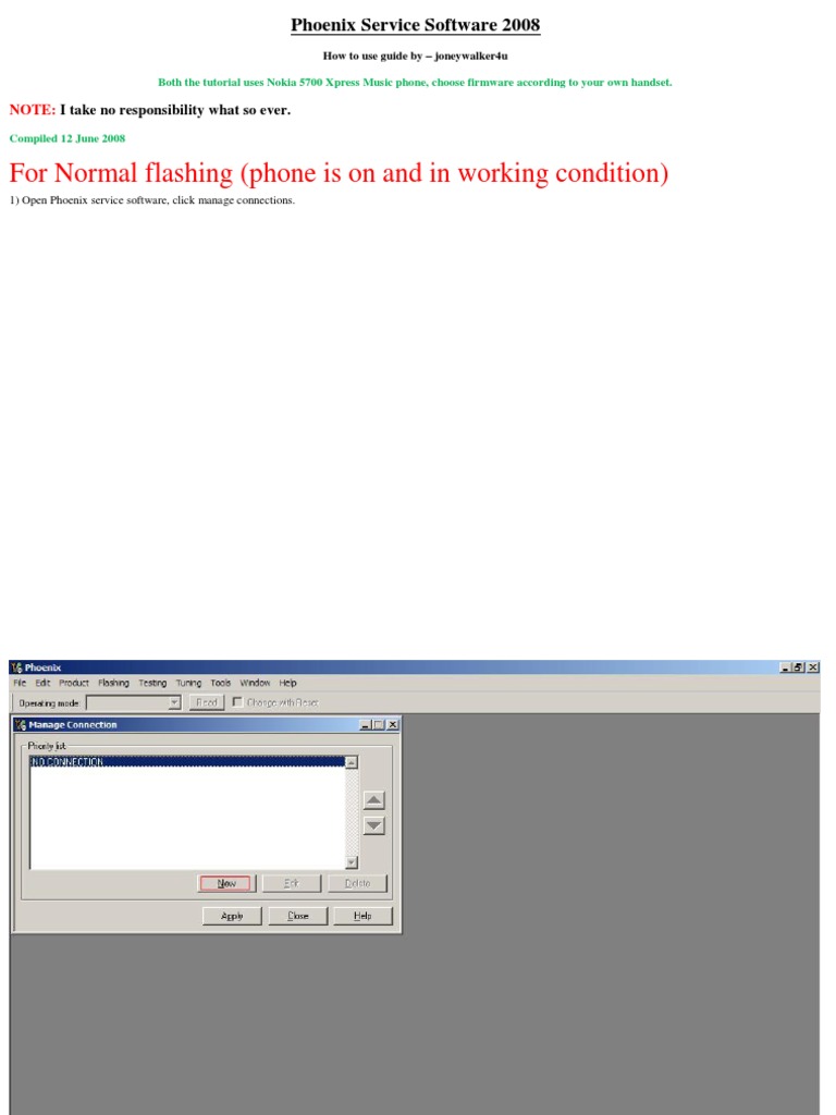 Phoenix Service Software Flashing Guide | PDF | Booting | Usb