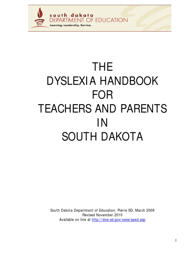 THE Dyslexia Handbook FOR Teachers and Parents IN South Dakota | PDF ...