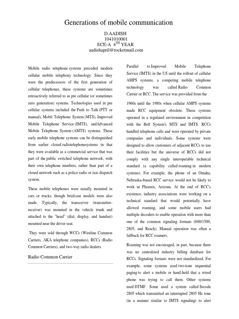 Mobile Radio Telephone PDF | PDF | Lte Advanced | 4 G