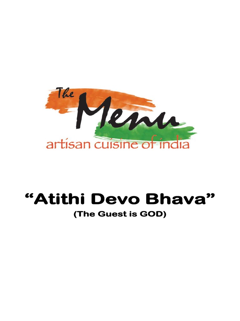 "Atithi Devo Bhava": (The Guest Is GOD) | PDF | Curry | Indian Cuisine