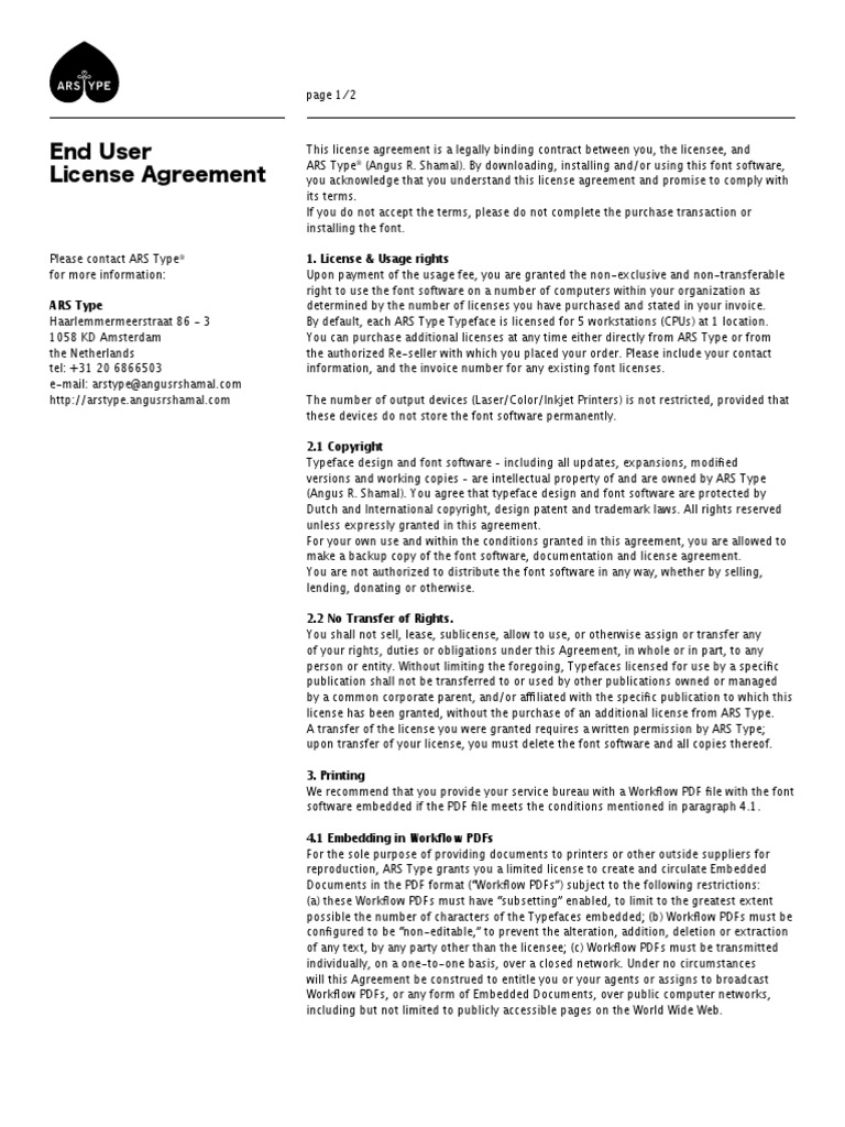 ARS Type PDF | PDF | Portable Document Format | License
