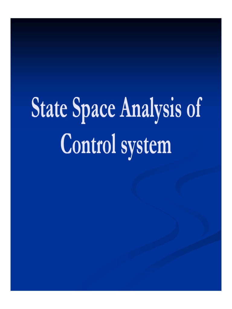 State Space Analysis in Control Systems | PDF