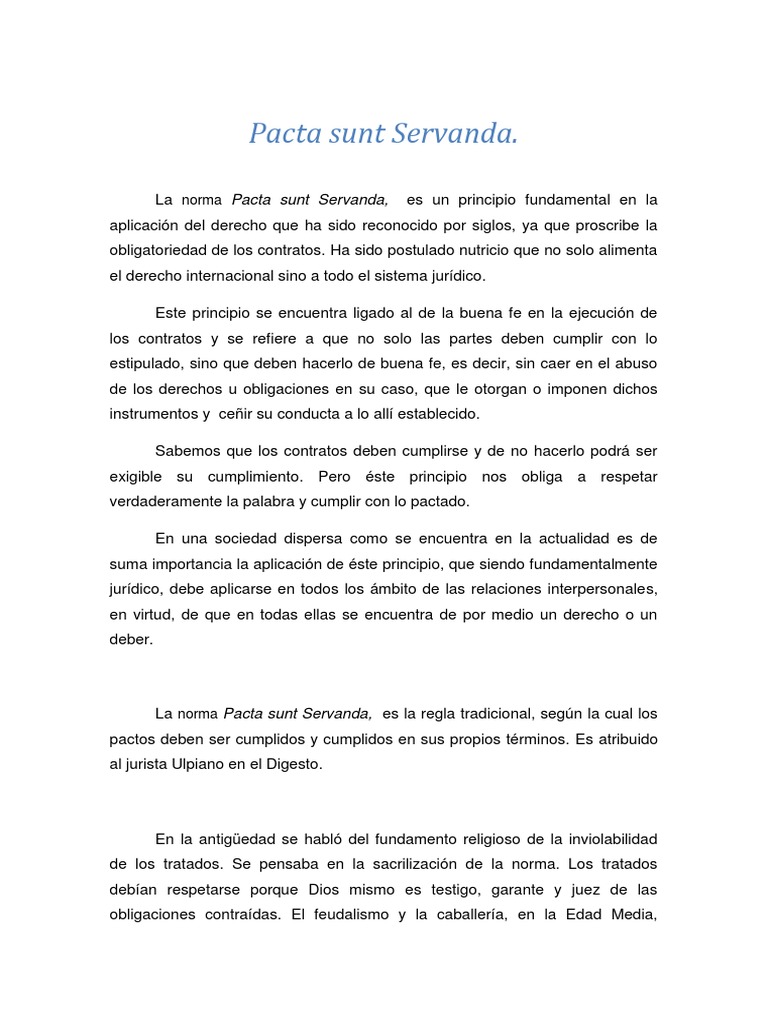 Pacta Sunt Servanda | PDF