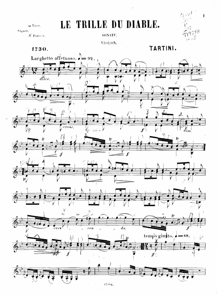Tartini - The Devil's Trill Sonata PDF | PDF