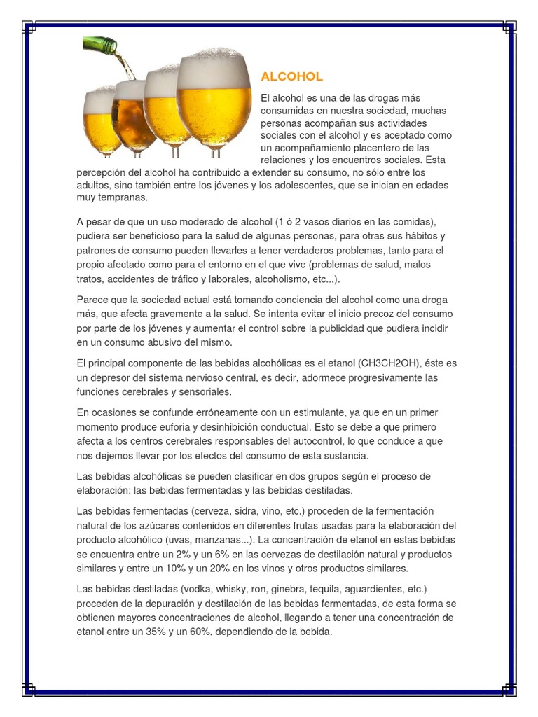 Efectos y clasificación del alcohol | PDF | Bebidas alcohólicas | Etanol