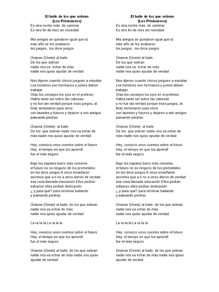 El Baile de Los Que Sobran | PDF | Ocio | Entretenimiento (general)