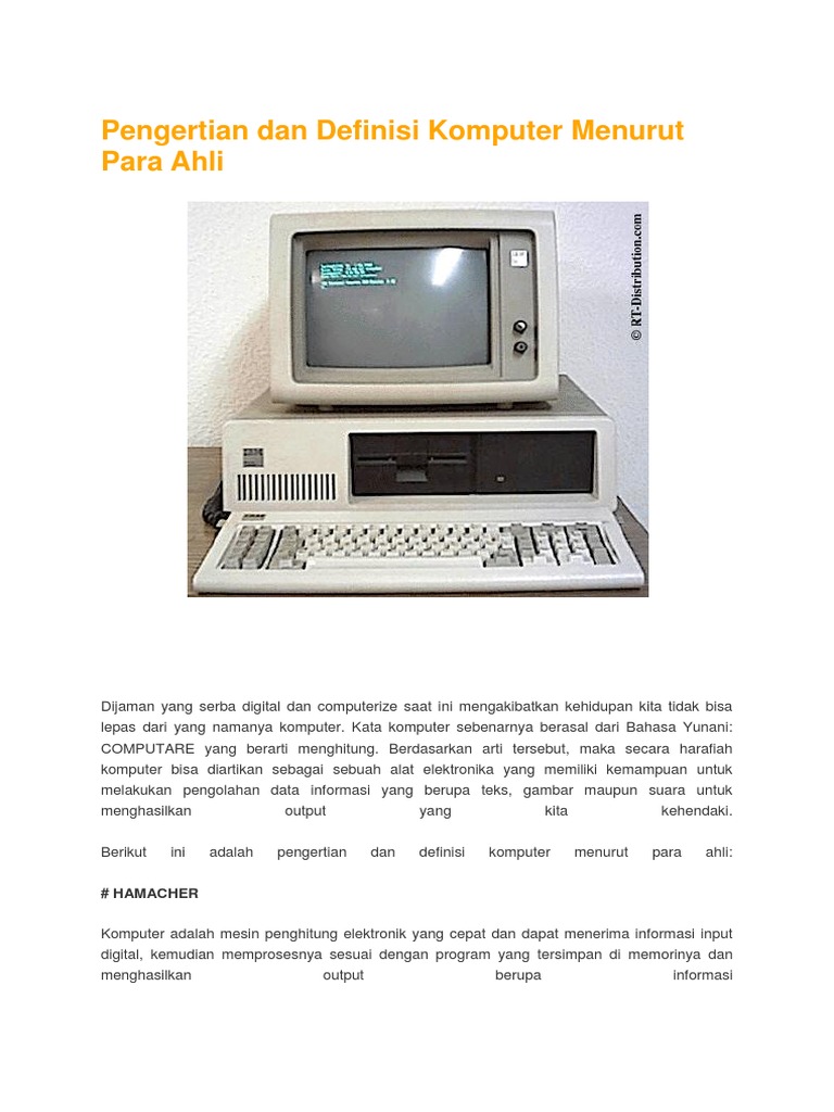 Definisi Komputer Menurut Ahli | PDF