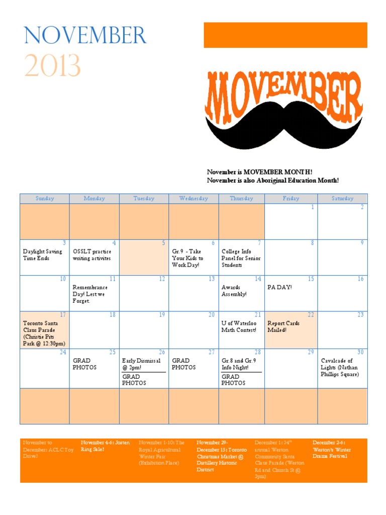 November Events and Activities Calendar | PDF
