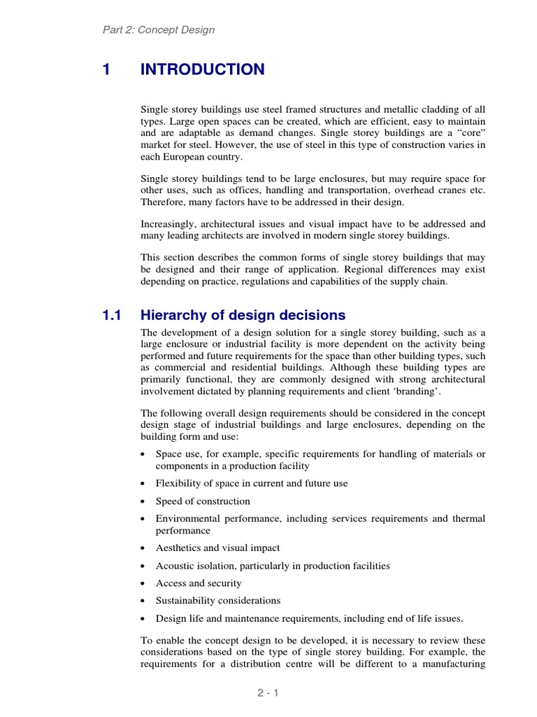 Concept Design for Single Storey Steel Buildings | PDF | Art