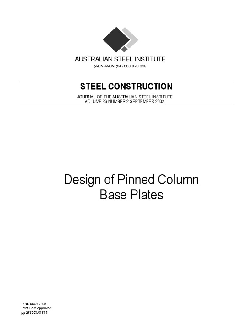 Pinned Column Base Plates Design | PDF