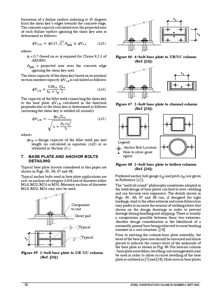 Pinned Base Plates 40 | PDF | Structural Steel | Column