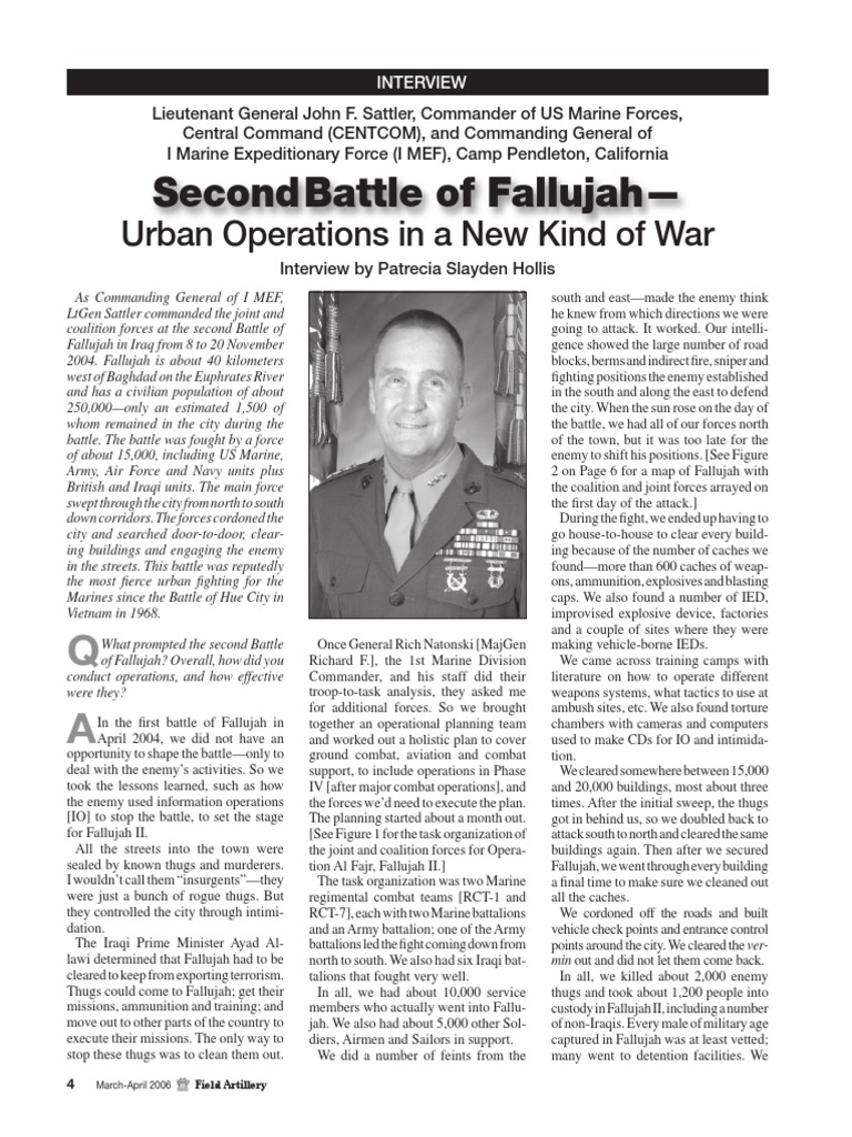Iraqi Civilian Impact in Fallujah II | PDF | Artillery | Fallujah