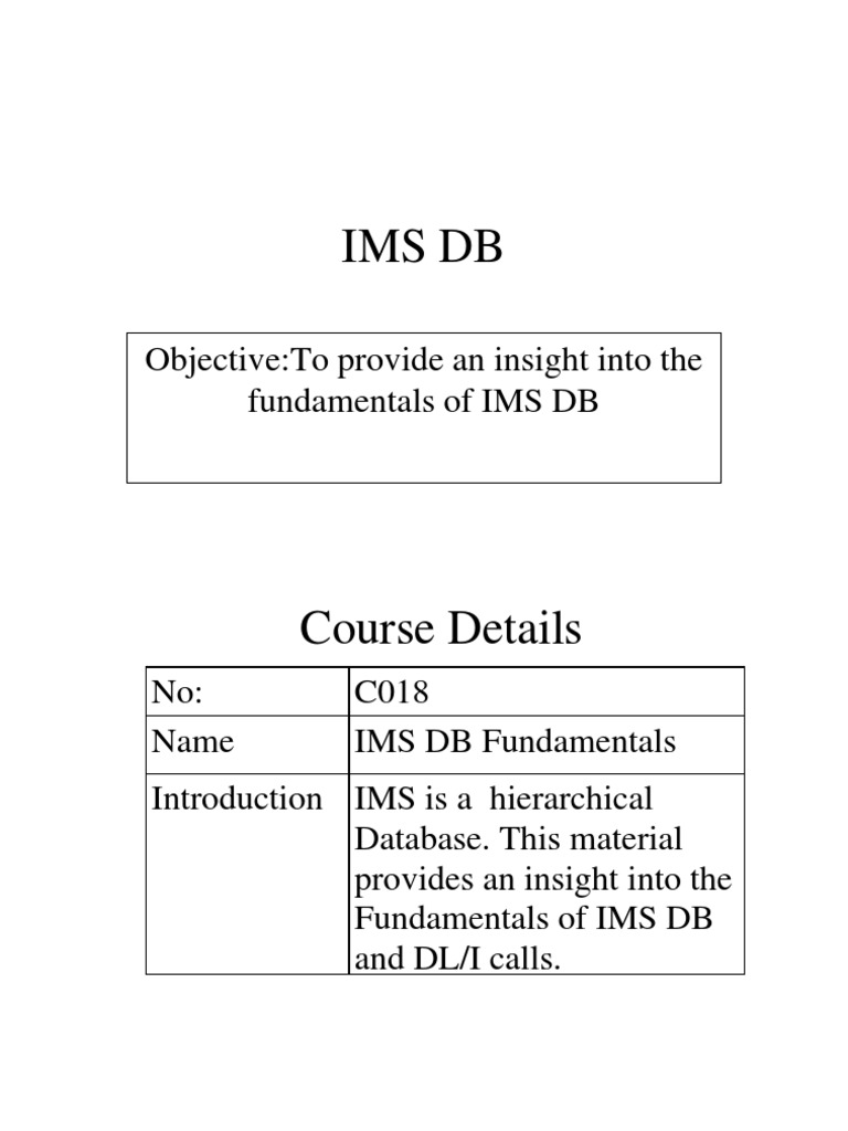 IMS DB Fundamentals | PDF | Databases | Information Technology Management