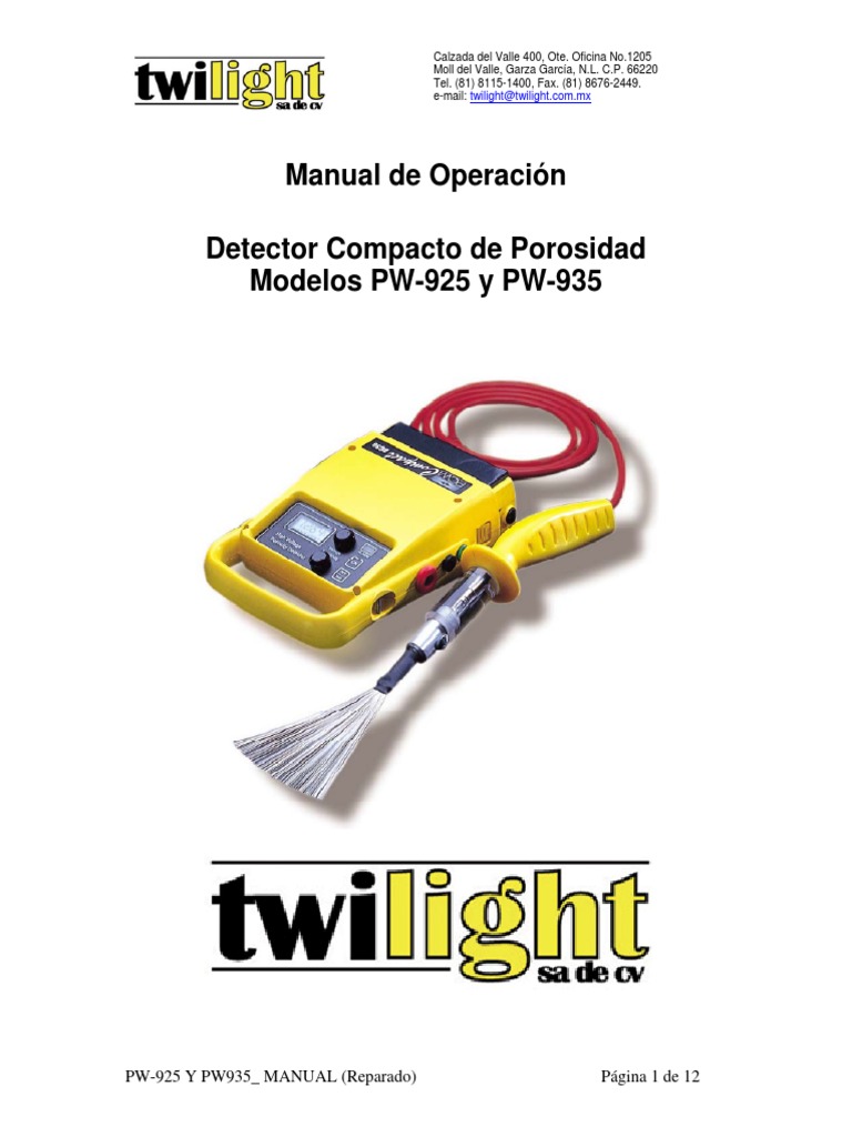 Detector de Porosidad PCWI PW | PDF | Batería (electricidad) | Descarga ...