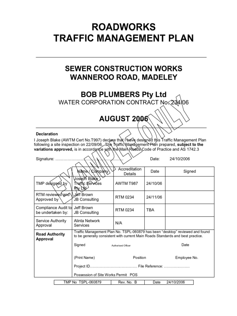 Traffic Management Plan for Wanneroo Road Works | PDF | Traffic | Lane