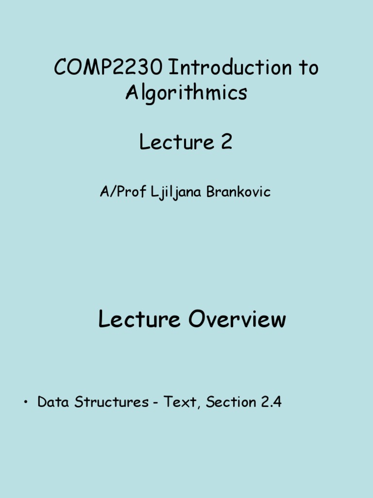Lecture2 - Data Structures | PDF