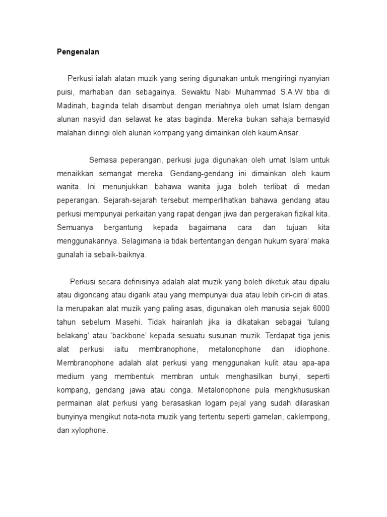 Pengenalan Alat Perkusi | PDF