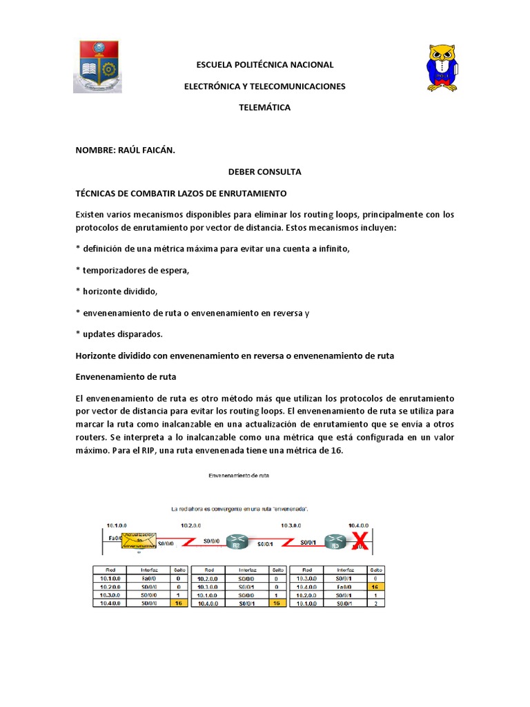 Deber - Lazos de Enrutamiento | PDF | Arquitectura de internet | Enrutamiento