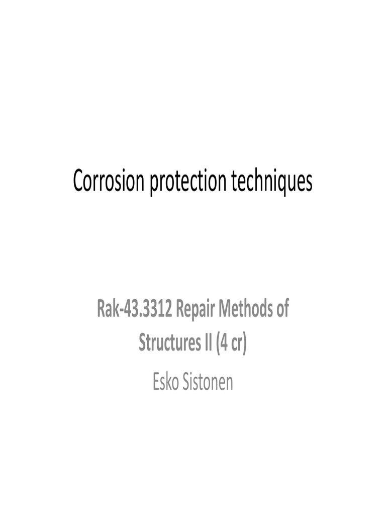 Corrosion Protection Techniques | PDF | Corrosion | Electrochemistry