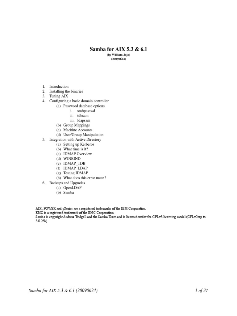 Configure Samba on AIX for Active Directory Integration | PDF ...