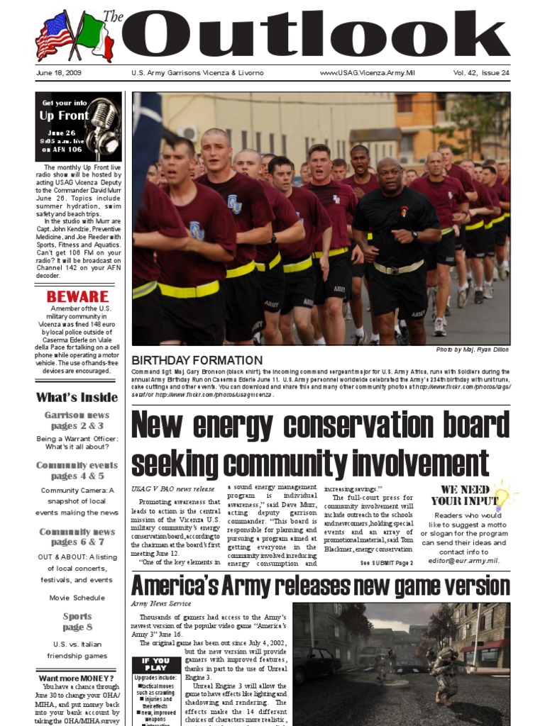 Outlook Newspaper - 18 June 2009 - United States Army Garrison Vicenza ...