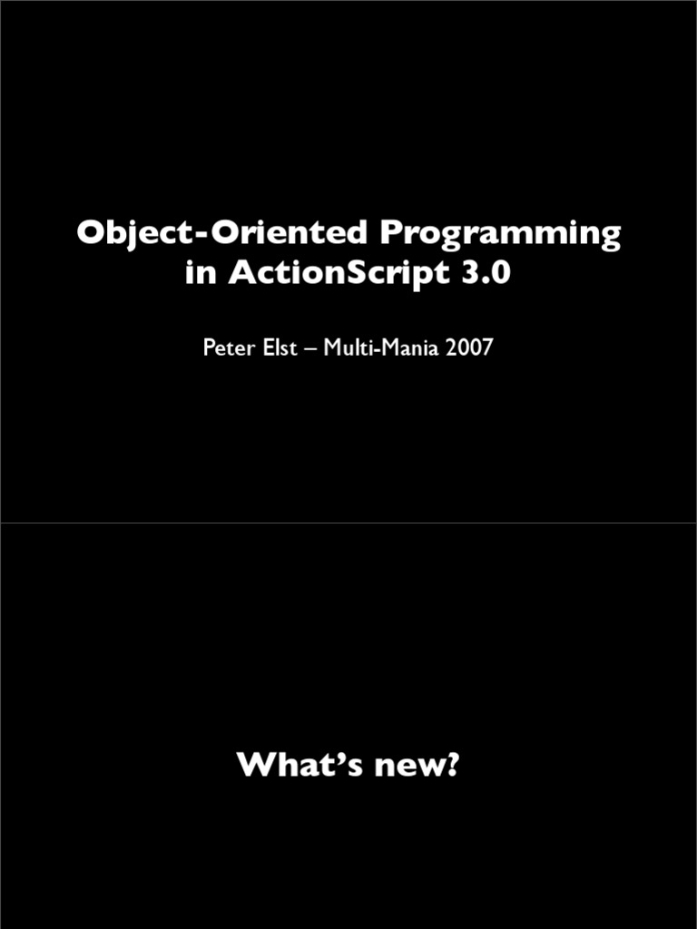 Object-Oriented Programming in Action Script 3.0 | PDF | Action Script | Class (Computer ...