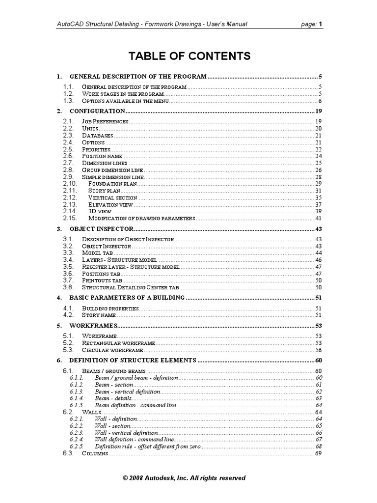 AutoCAD Structural Detailing - Formwork Drawings Users Manual PDF | PDF